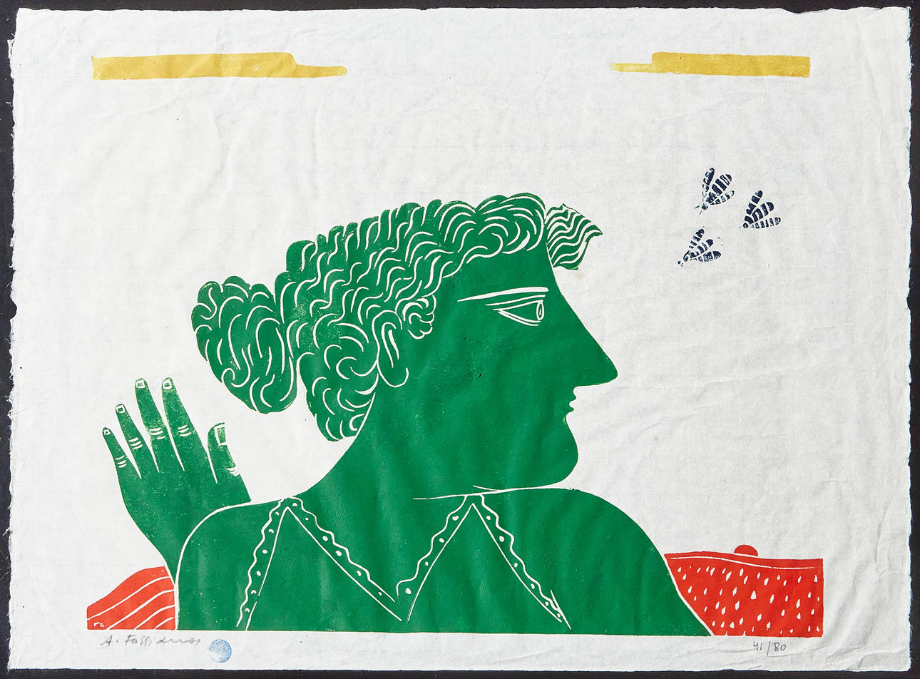 ALEKOS PHASIANOS. Figurkompositon, silk screen print, signerad ...
