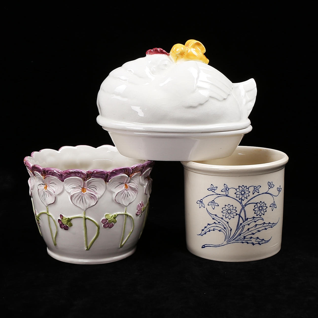 EGG HEN, jar and POT, porcelain and ceramics, Carl Fagerberg ...