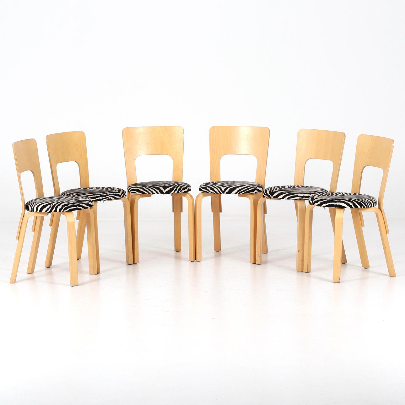 ALVAR AALTO. Stolar, 6 st, modell 66, Artek, Finland. Möbler - Fåtöljer ...