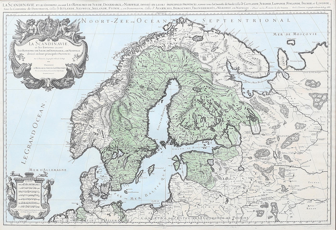 HUBERT JAILLOT. EFTER. "La Scandinavie et les Environs". Reproduktion ...