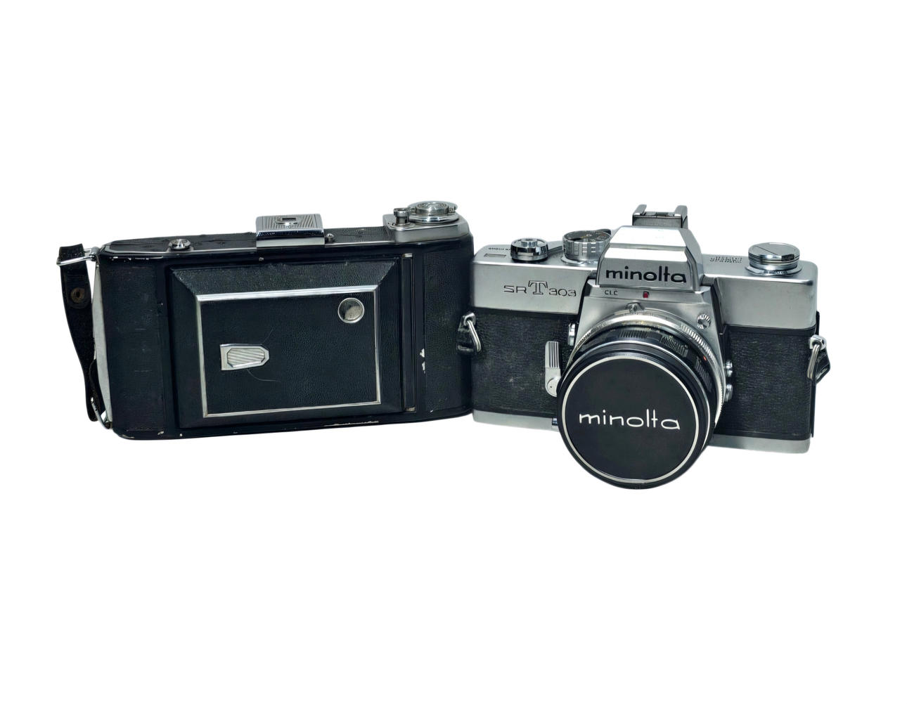 Minolta SRT303 och Zeiss Ikon Ikonia 521/2. Foto, Kameror & Optik ...