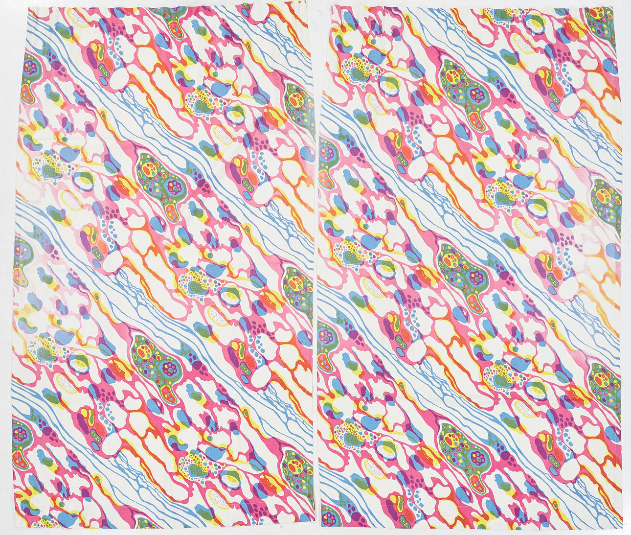 JOSEF FRANK. Gardinlängder, 1 par, linne, "Marble", Firma Svenskt Tenn ...