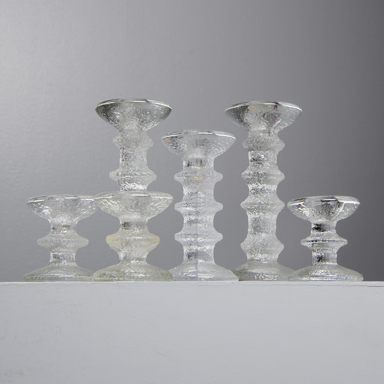 TIMO SARPANEVA. "Festivo", 6 candlesticks, Iittala. Glass - Utility ...