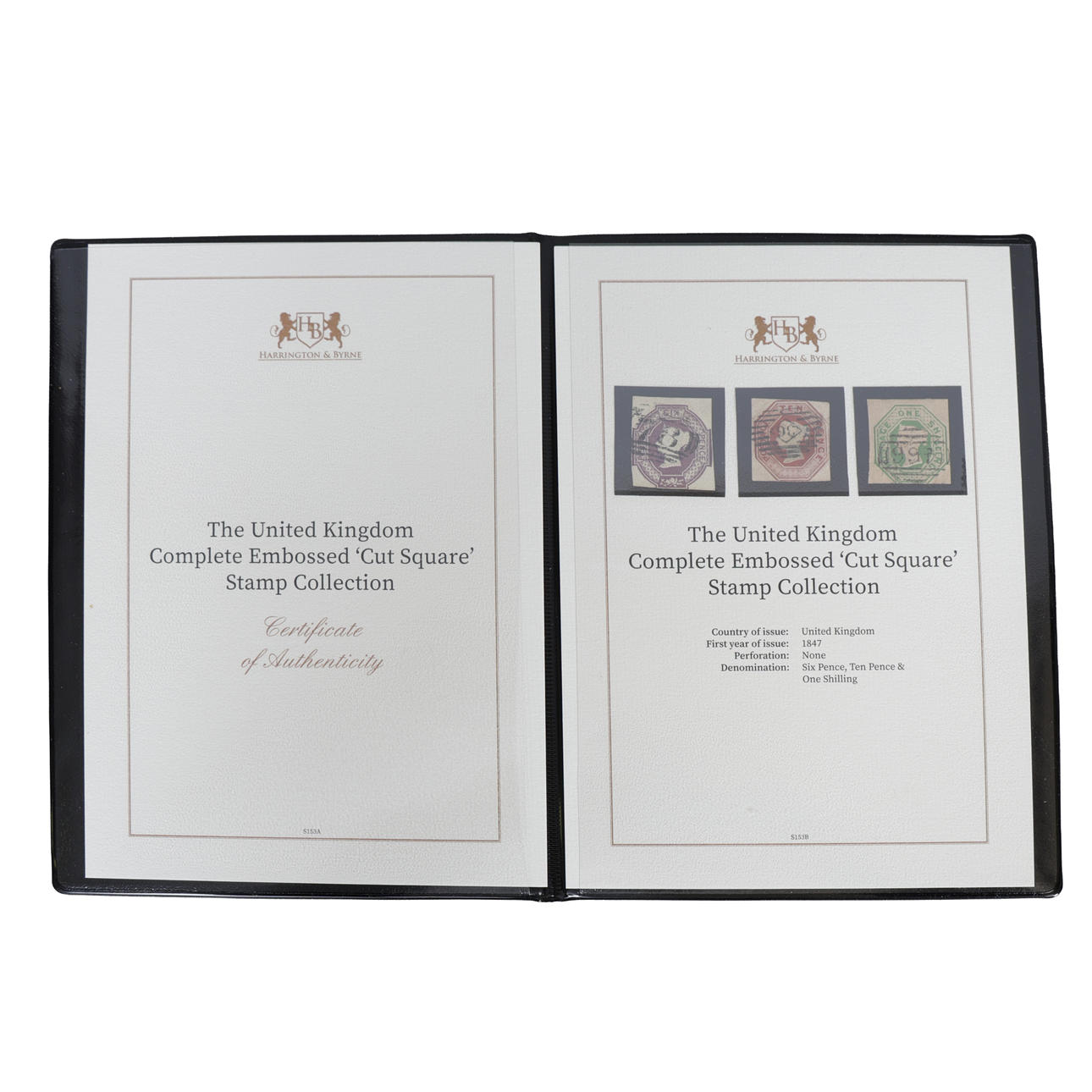 FRIMÄRKEN; HARRINGTON & BYRNE THE UNITED KINGDOM COMPLETE EMBOSSED CUT ...