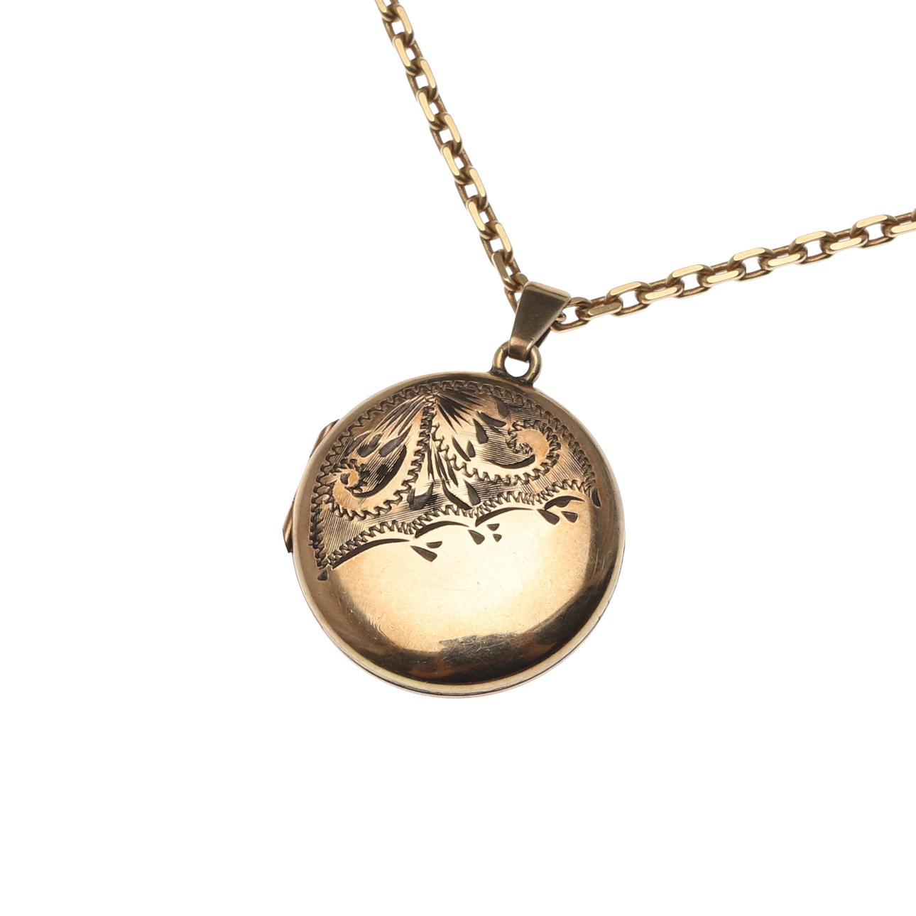 A 9CT GOLD CHAIN AND PLATED LOCKET. Jewellery & Gemstones - Brooches ...