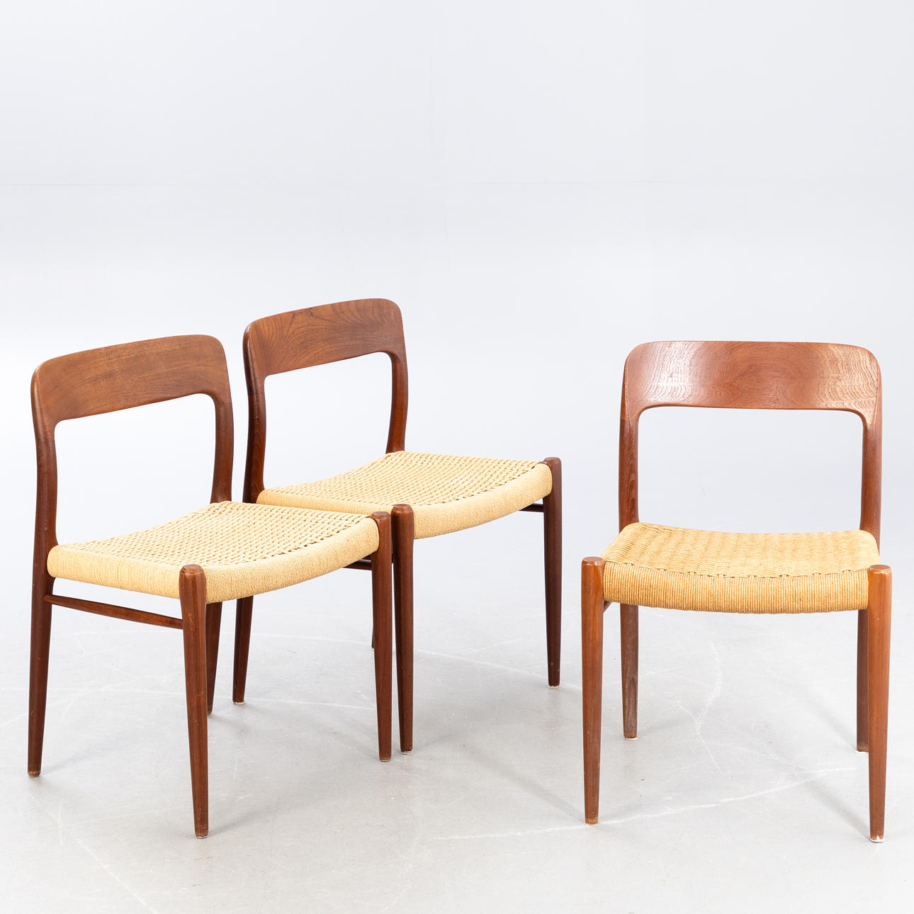 NIELS OTTO MØLLER. JL Møller Møbelfabrik, chairs model 75, Denmark (3 ...