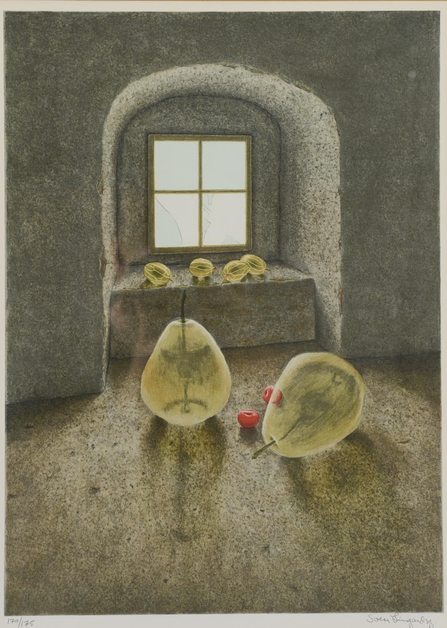SVEN LINGARDSZ. Composition with pears, colour lithograph, signed and ...