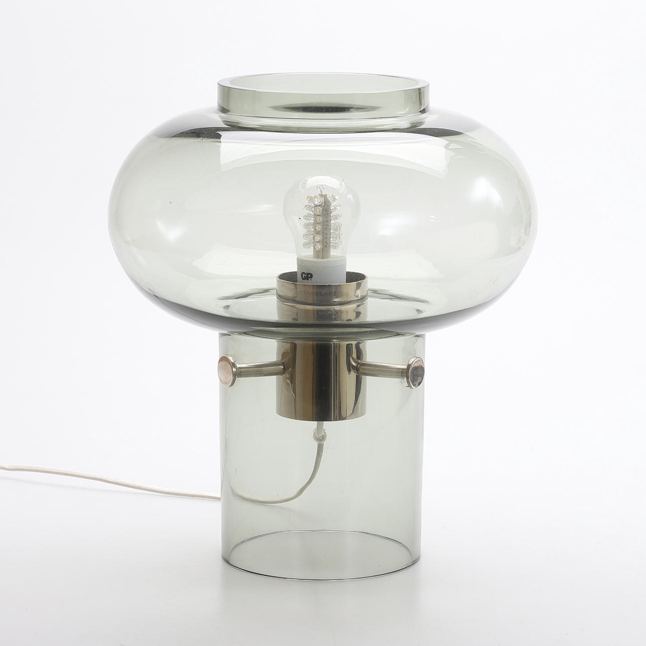 TABLE LAMP, smoke-coloured glass, Bo Lindekranz & Börje Lindau ...