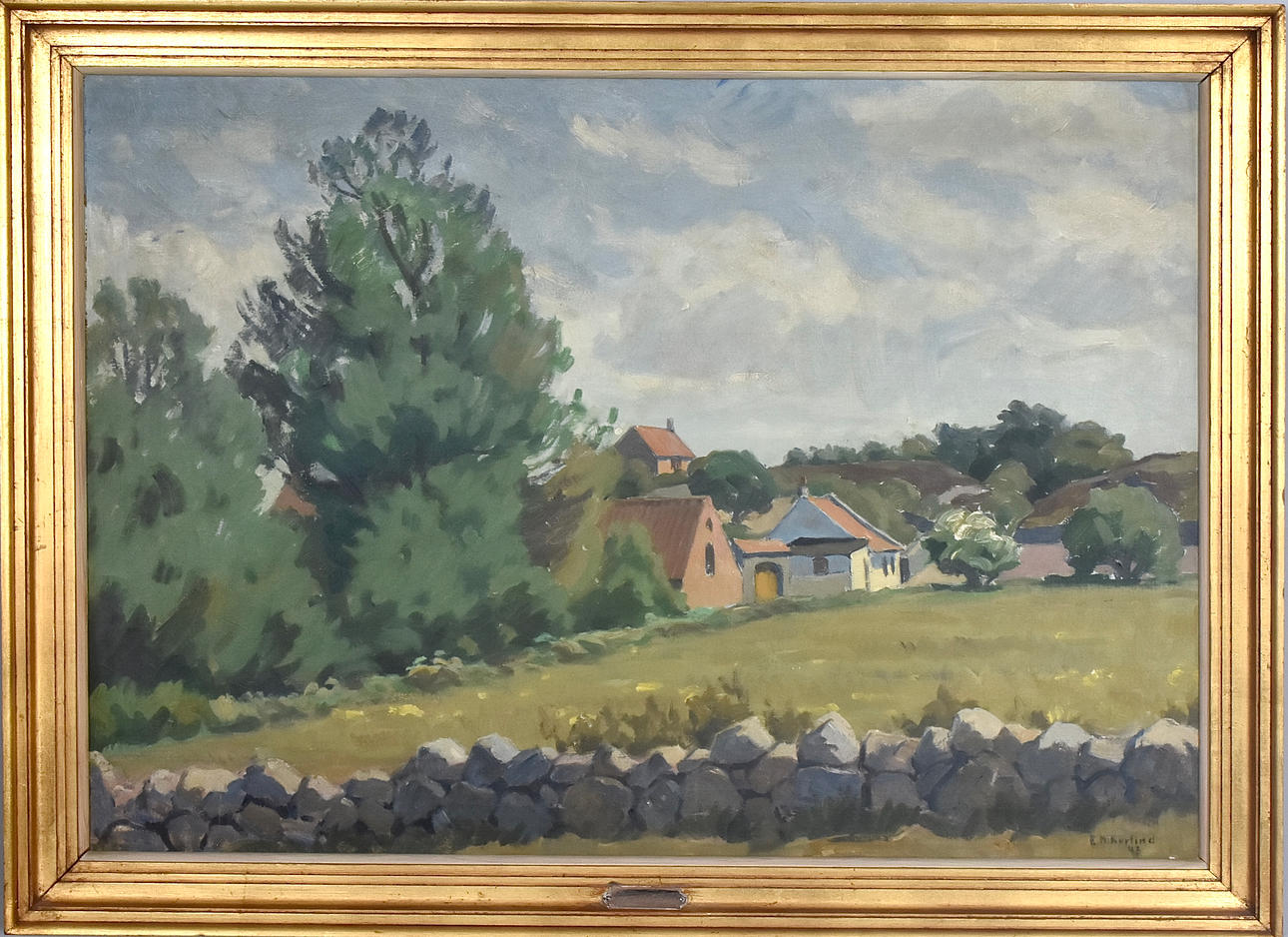 EINAR NIELSEN KORLIND. 1884-1975. Olja på duk. Konst - Måleri - Auctionet