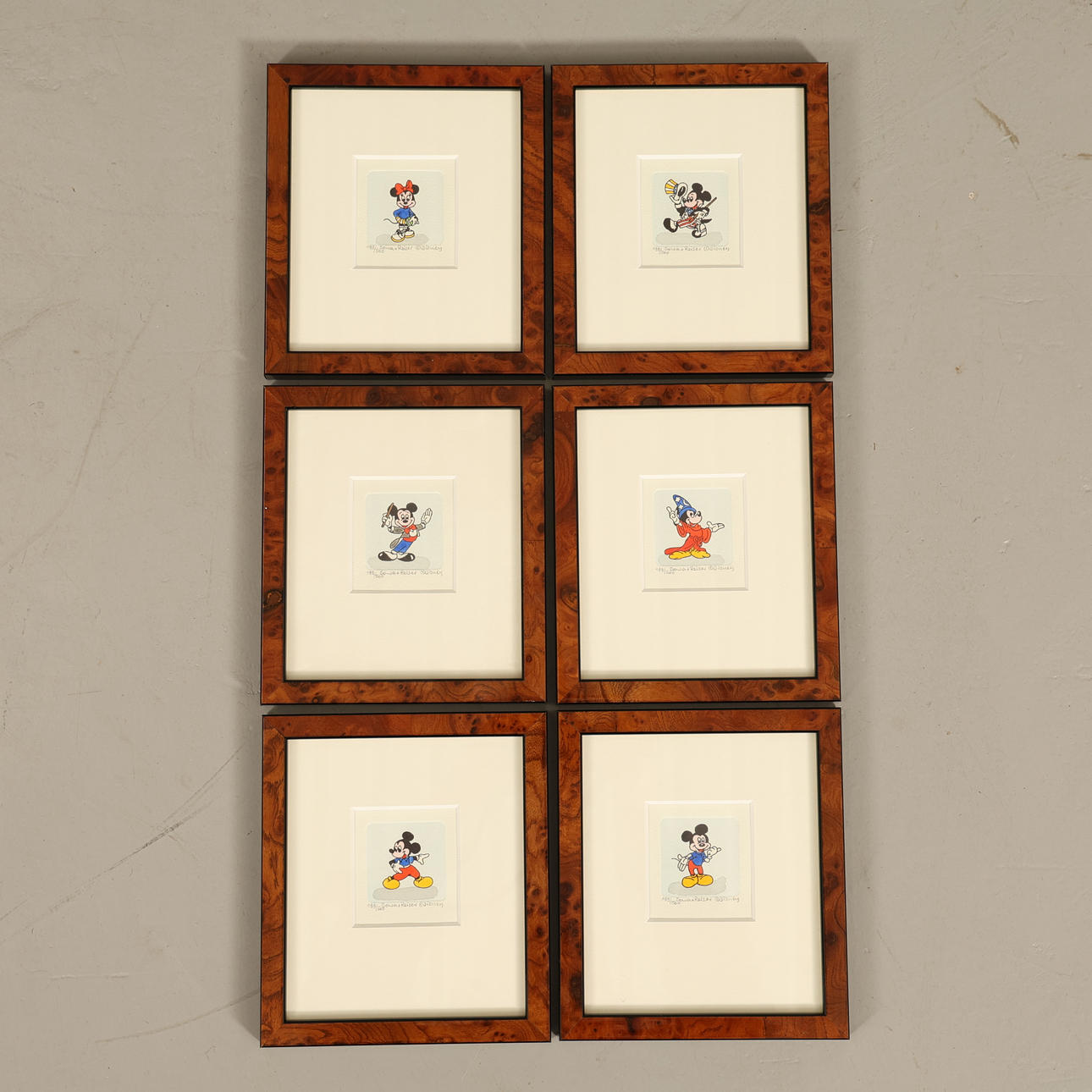 SOWA & REISER. ORIGINAL ETCHINGS, 6 pcs, hand-coloured, Walt Disney ...