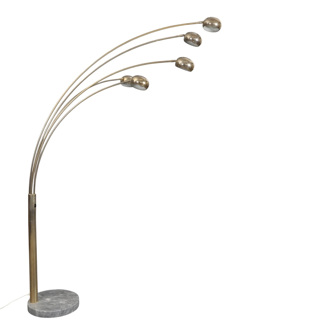 Five-armed floor lamp in marble and chrome-plated steel, 1980s ...