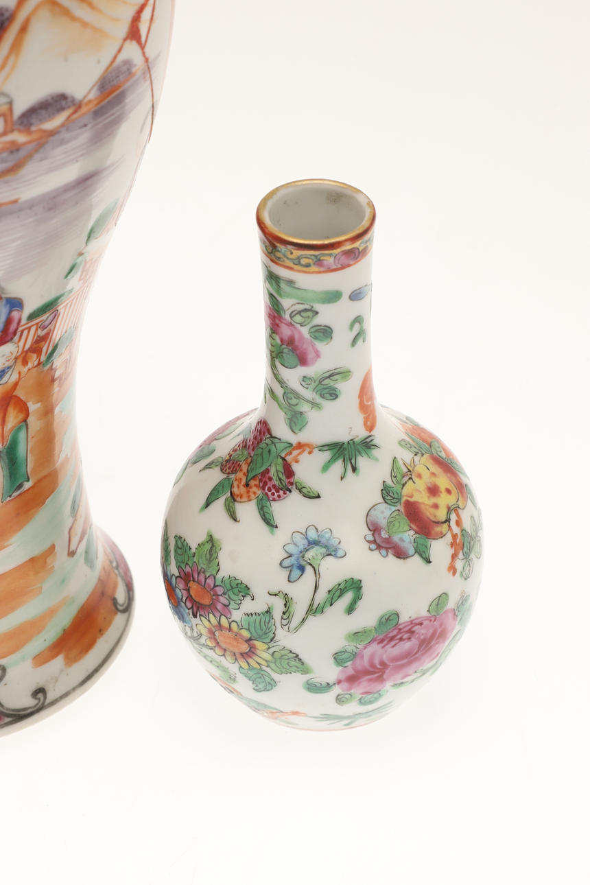 CHINESE CANTONESE VASES & ANOTHER VASE. Asiatica - Ceramics & Porcelain ...