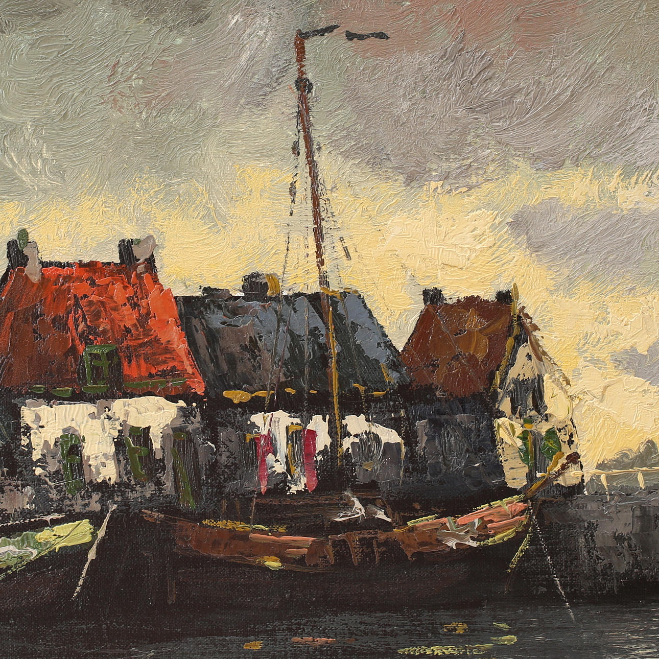EMANUEL BÜRGY. Port motif, oil on canvas, signed E Burgy. Art ...