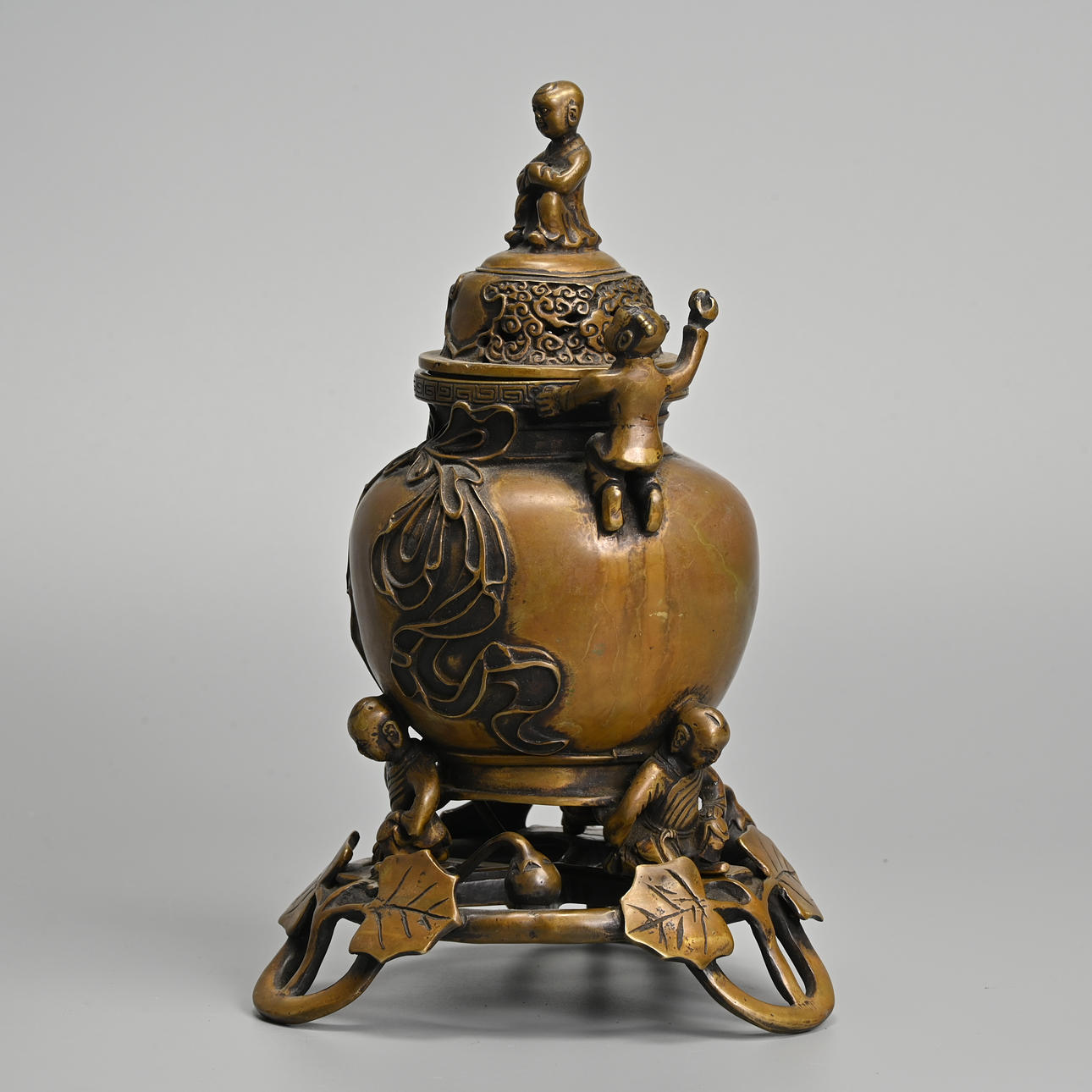 A GROUP OF FOUR ASIAN CAST METAL AND BRONZE CENSERS, 20TH CENTURY ...
