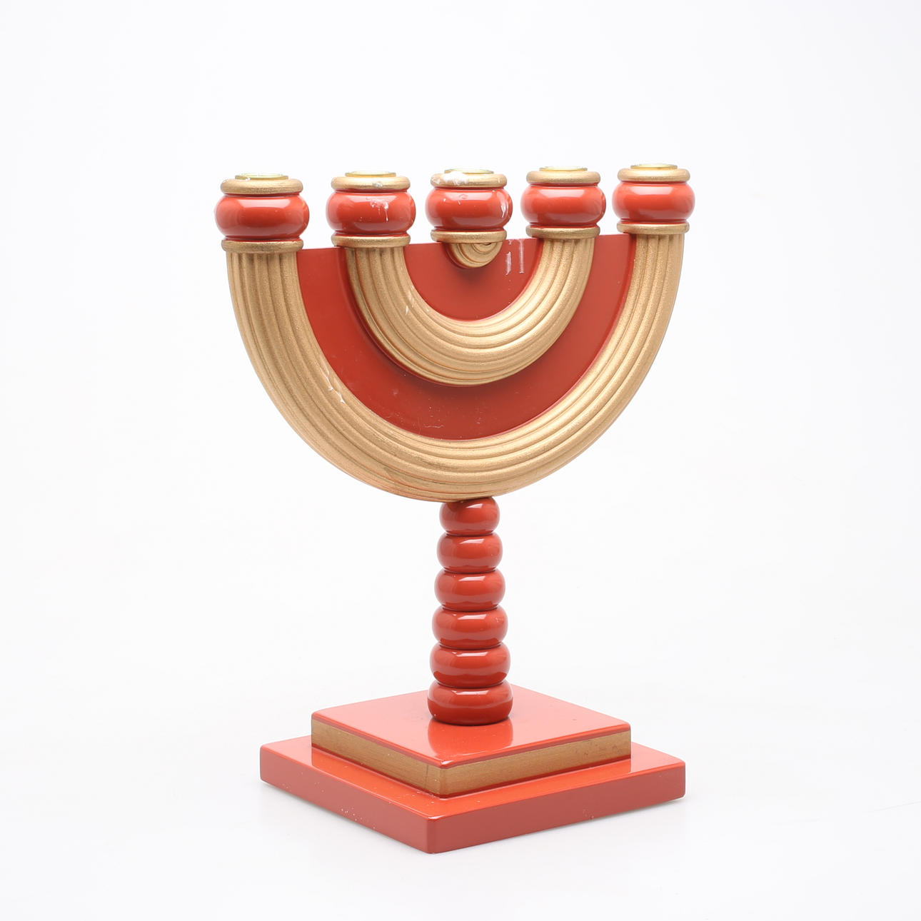 BERGSMANSSTAKE i bemålat trä, femarmad, Sandbergs, Nora Stad. Belysning ...