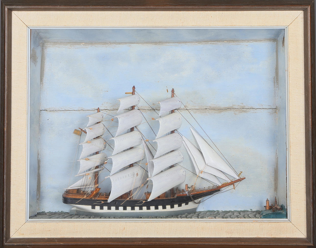 SHIP MODEL, half boat. Art - Other - Auctionet