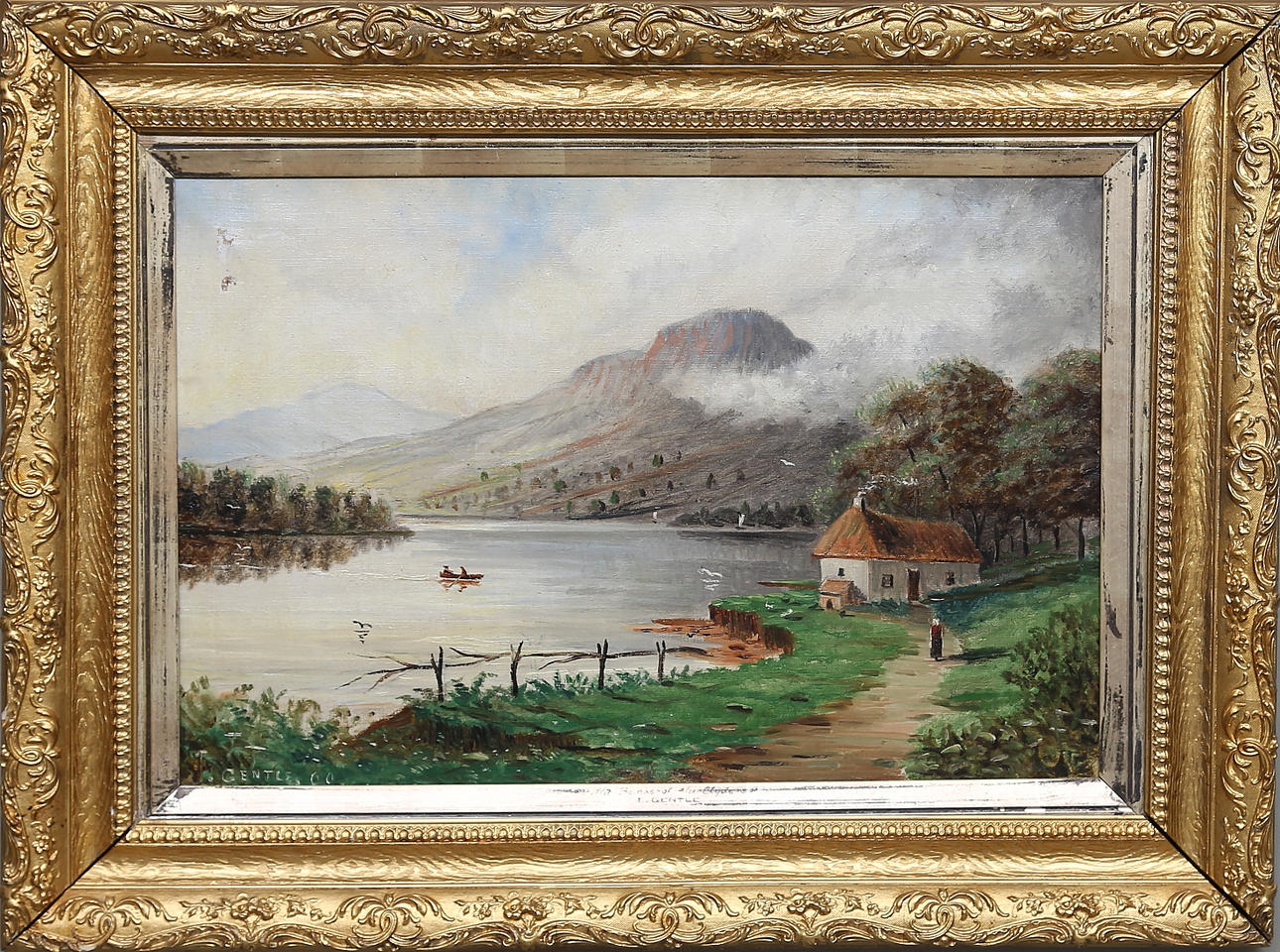 OIDENTIFIERAD KONSTNÄR. olja på duk, signerad T Gentle, 1800/1900-tal ...