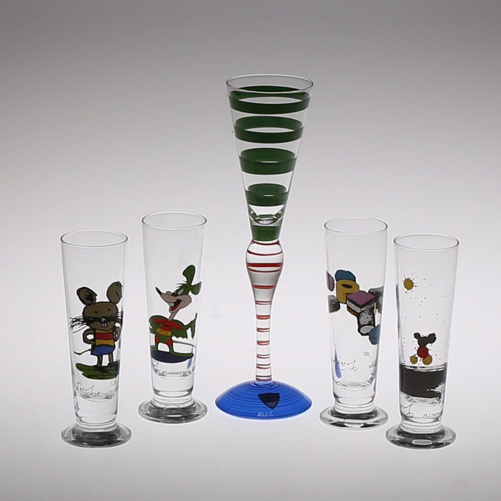 SNAPSGLAS, Anne Nilsson o Lasse Åberg, signerade. Glas - Övrigt - Auctionet