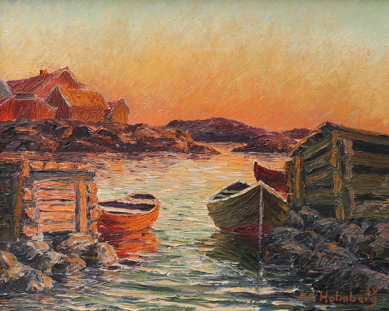 KARL GUSTAV HOLMBERG. Edge motif. Oil on canvas, signed and dated -39. Art - Paintings - Auctionet