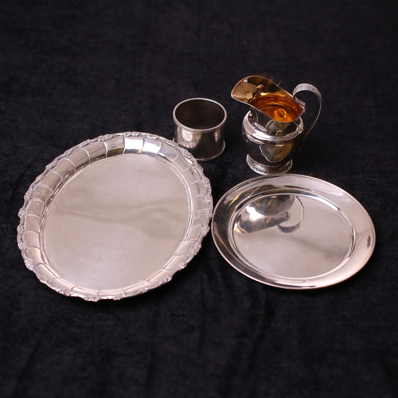 SILVER OBJECTS, 4 pcs, weight= 410 grams, two of which are from Finland ...