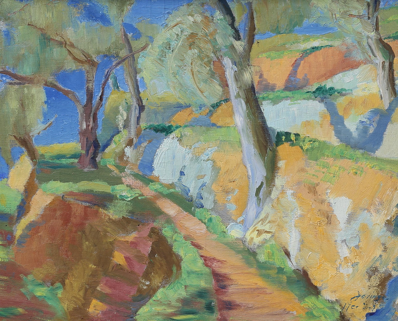TORSTEN JOVINGE. Olivlund, Menton. Oil on pasted canvas, signed, dated ...