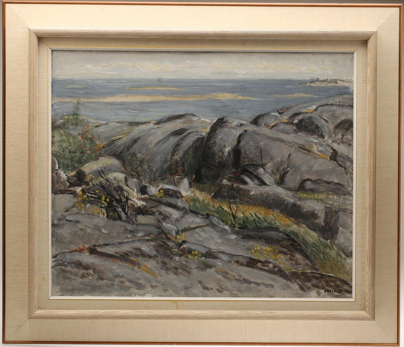 GUSTAF ADOLF FAHLE. Oil on canvas, "Mot öster Harstena", signed -71 ...