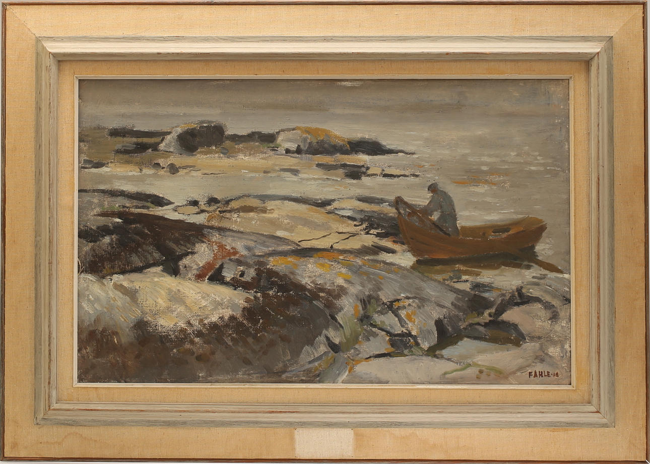 GUSTAF ADOLF FAHLE. Oil on canvas, "Inner Kampö Harstena". Art ...