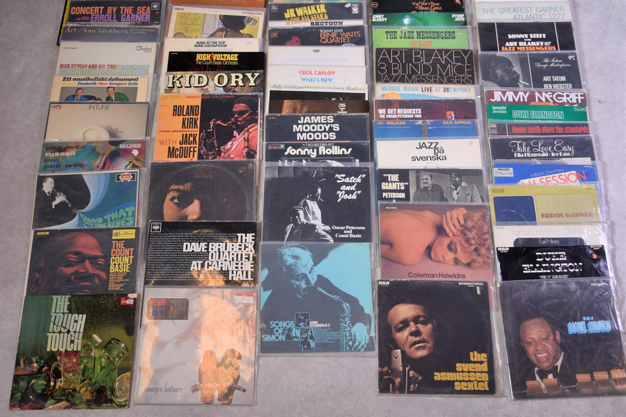 LP-DISCS JAZZ 89 pieces 1950s, 1960s, 1970s. Miscellaneous ...