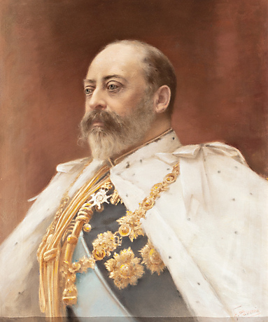 FEDERICO QUERCIA. Porträtt av Edvard VII. Konst - Teckningar - Auctionet