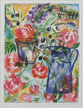 LENA LINDERHOLM. Färglitografi, EA, signerad. Konst - Grafik - Auctionet