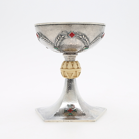 KALK, PERUZZI, silver with wheat ear decoration in relief, enamel and ...