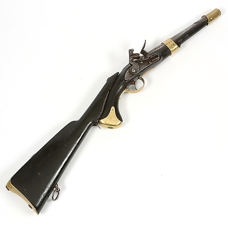 FLANK PISTOL, flint lock, w/1807 with loose butt, 19th century. Weapons ...