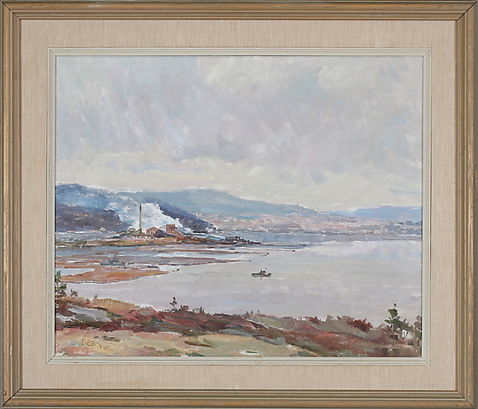 JOHAN BLADH. Coastal landscape, oil on canvas, signed and dated -55 ...