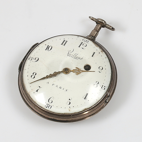 POCKET WATCH, silver, sk. "spider clock", marked "Valiant a Paris ...