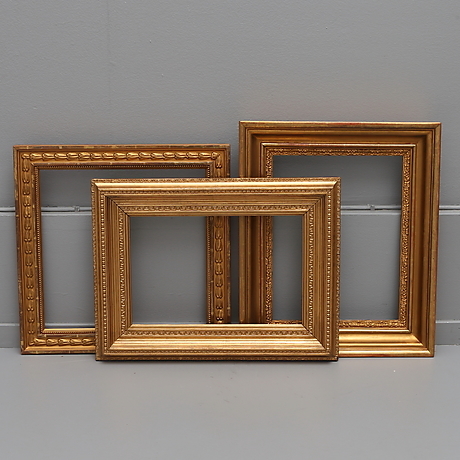 RAMAR, TRE STYCKEN, 18/1900-TAL. Konst - Måleri - Auctionet