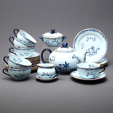 TEA SET PARTS, 16 parts, flintware, "Ostindia", Rörstrand, 1900s ...