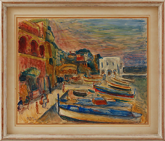 JOEL MILA. "Capri 1952", watercolour, signed. Art - Paintings - Auctionet
