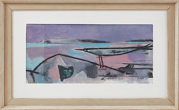 KNUT IRWE. Bird by the sea. Oil on Board, signed. Art - Paintings ...