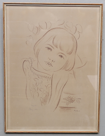 ARTHUR PERCY. "Ingrid". Grafisktblad, signerad och daterad 1924. Konst ...