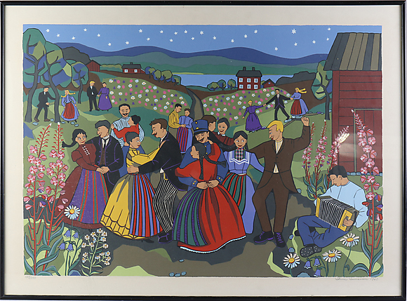 STINA SUNESSON. PAINT, color lithograph, signed, numbered 179/350 and ...