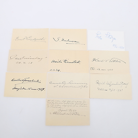 AUTOGRAF. 10 svenska författare - inklusive Carl Grimberg och Sven ...