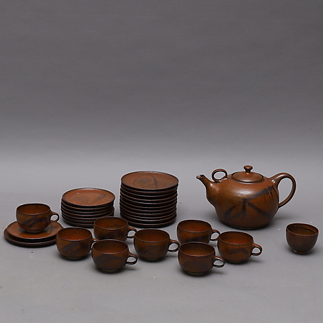 TEESERVICE, 22 Stück, Steinzeug, Anne und Peter Stougaard, Bornholm ...