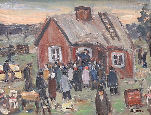 BROR JÖNSSON. "Första, andra - - tredje", olja på duk, signerad. Konst ...