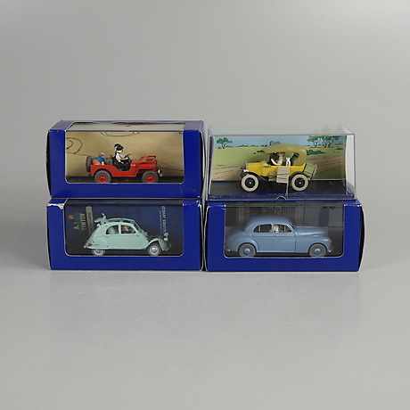 BILAR, 4 st, Tintin, Editions Atlas. Leksaker - Auctionet