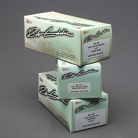 MODEL CARS, 3 pcs, Volvo, Scale 1:43, Rob Eddie. Toys - Auctionet