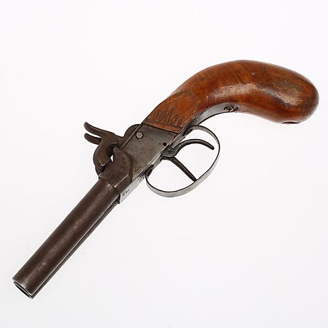 BLOCK PISTOL, double barrel, mid 19th century. Weapons & Militaria ...
