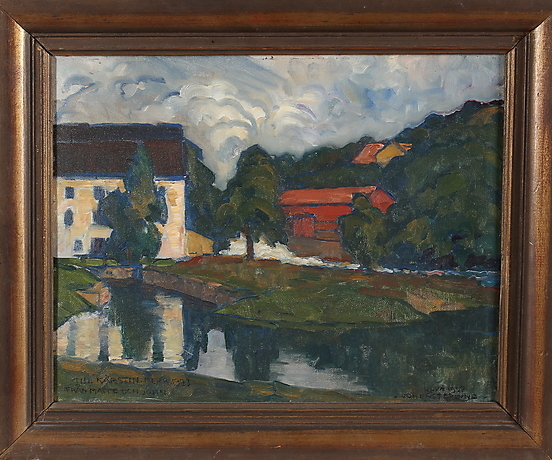 JOHN ÖSTERLUND. "Ulva kvarn", oil on Board, signed and dated 1927. Art ...