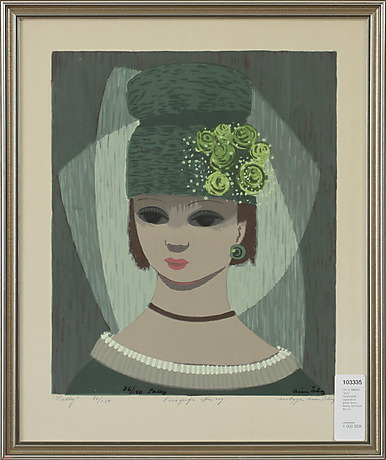 PELLE ÅBERG. "Sally" Color lithograph, signed by the widow Anna Åberg ...