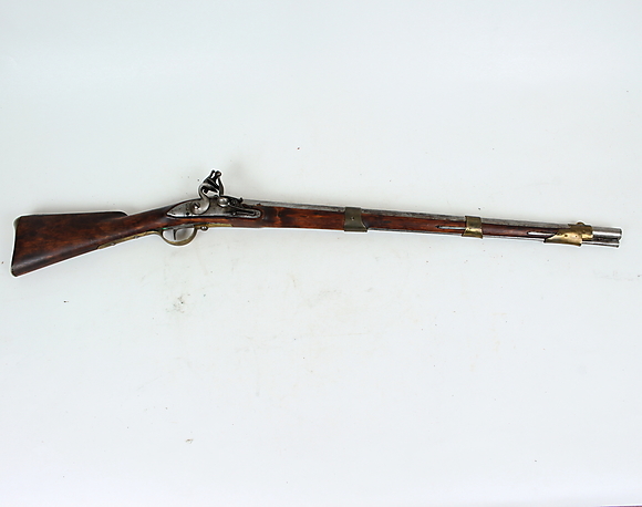 FLINT LOCK RIFLE, houses, early 19th century. Weapons & Militaria ...