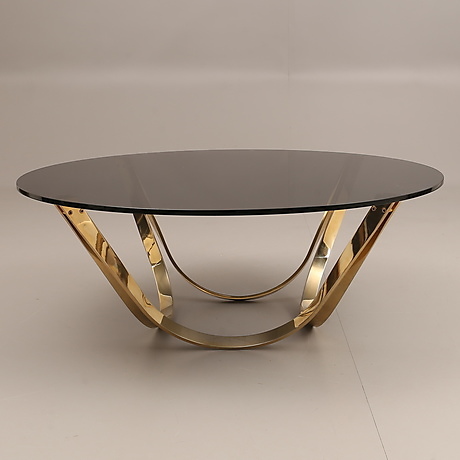 COFFEE TABLE, metal and glass, Roger Sprunger for Dunbar, USA, 1960s ...